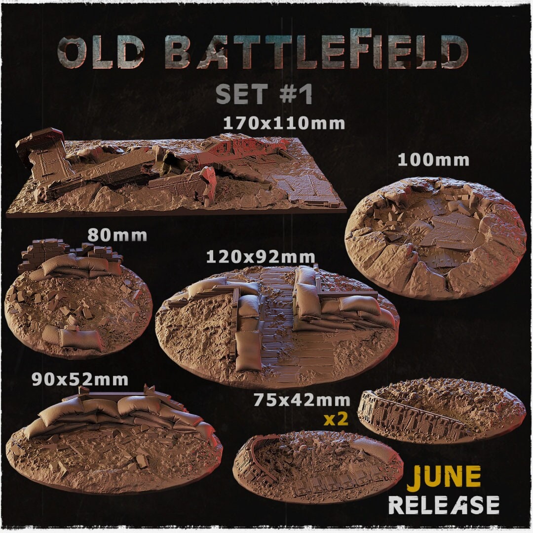 Old Battlefield Miniature Base | Tabletop Bases | Wargaming | RPG ...
