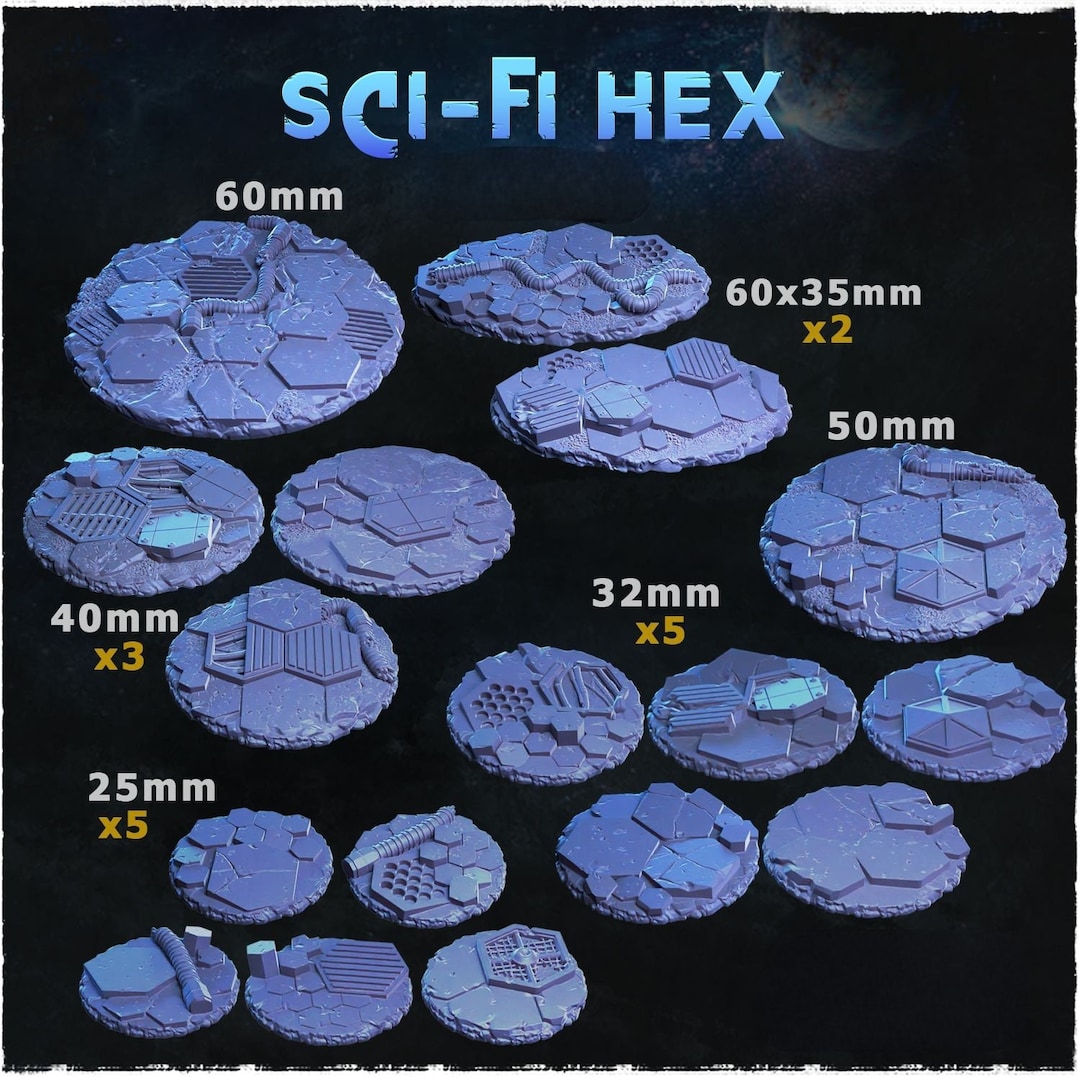 Sci-Fi Hex Miniatur Sockel | 32mm | Tabletop | Wargaming| RPG | Fantasy | Zabavka - Etsy.de