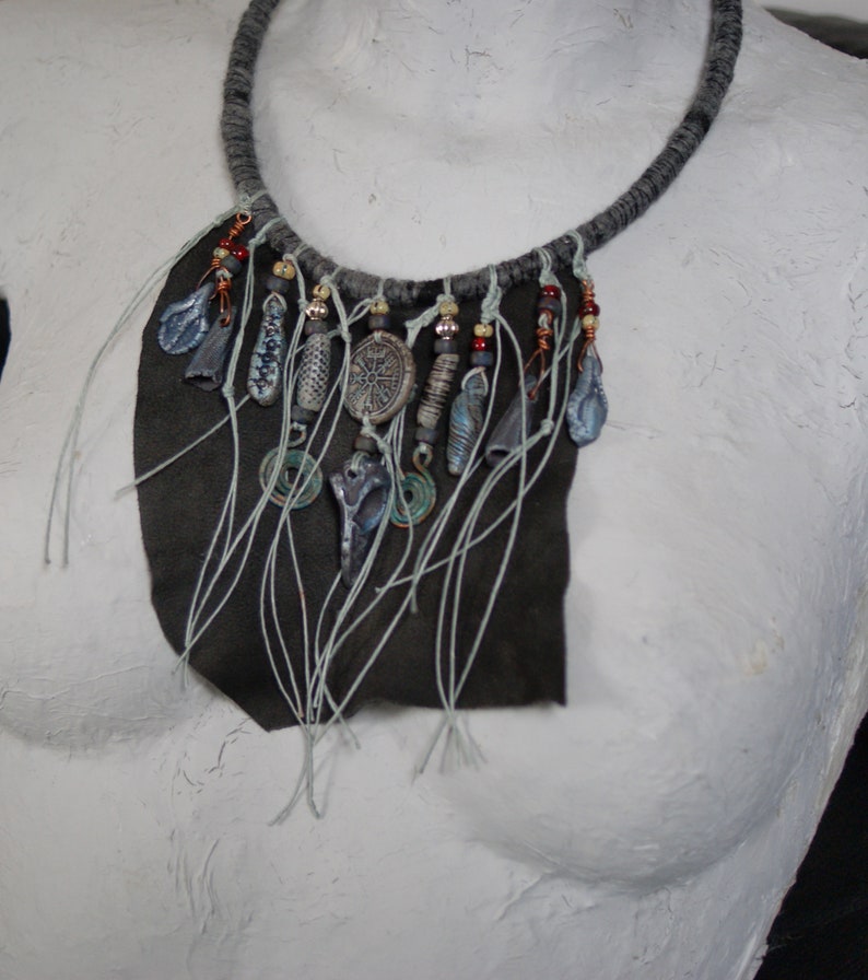 Artisan Shamanic Bead Necklace. Rustic Organic Necklace. Witchy Pagan ...
