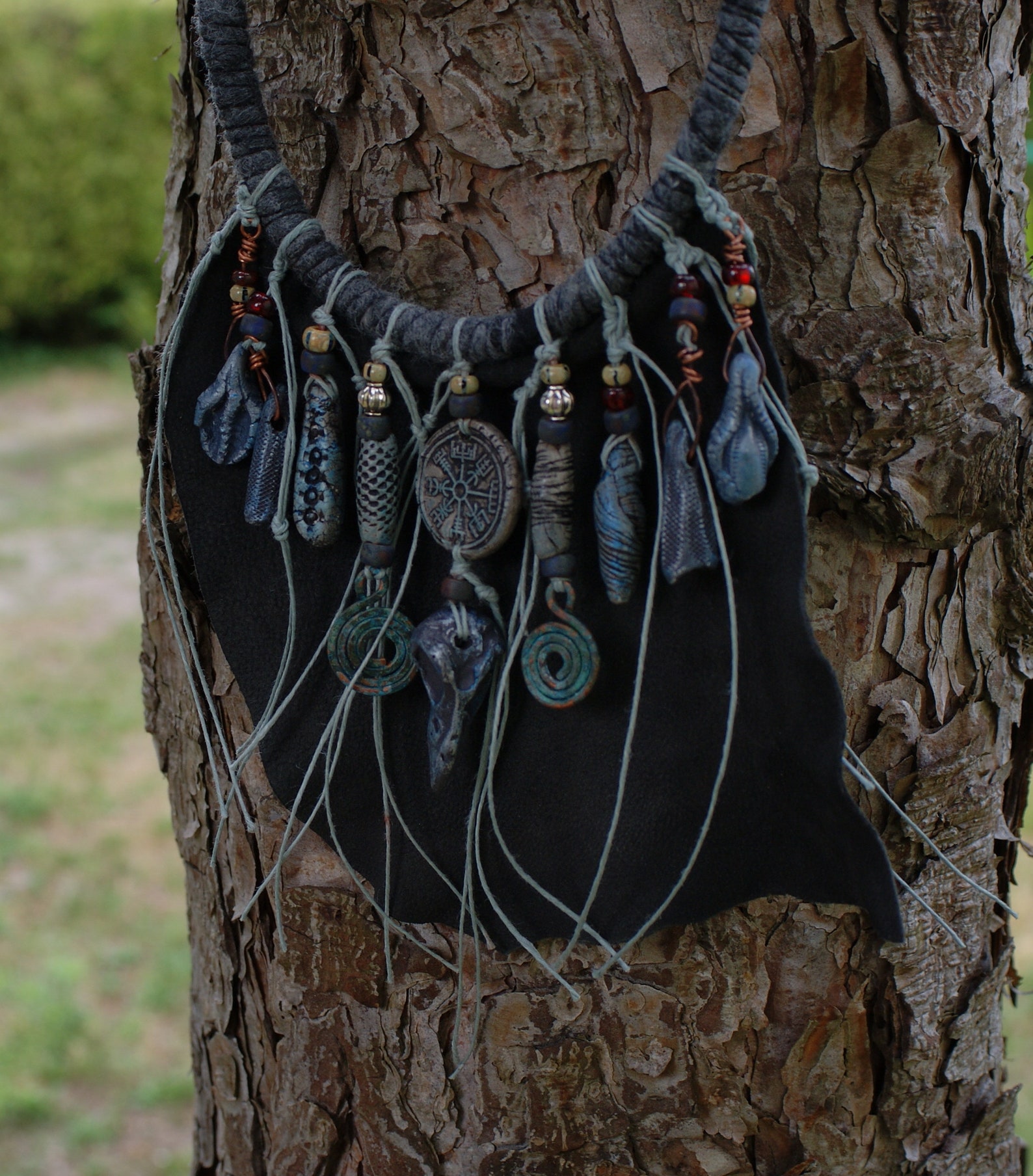 Artisan Shamanic Bead Necklace. Rustic Organic Necklace. Witchy Pagan ...