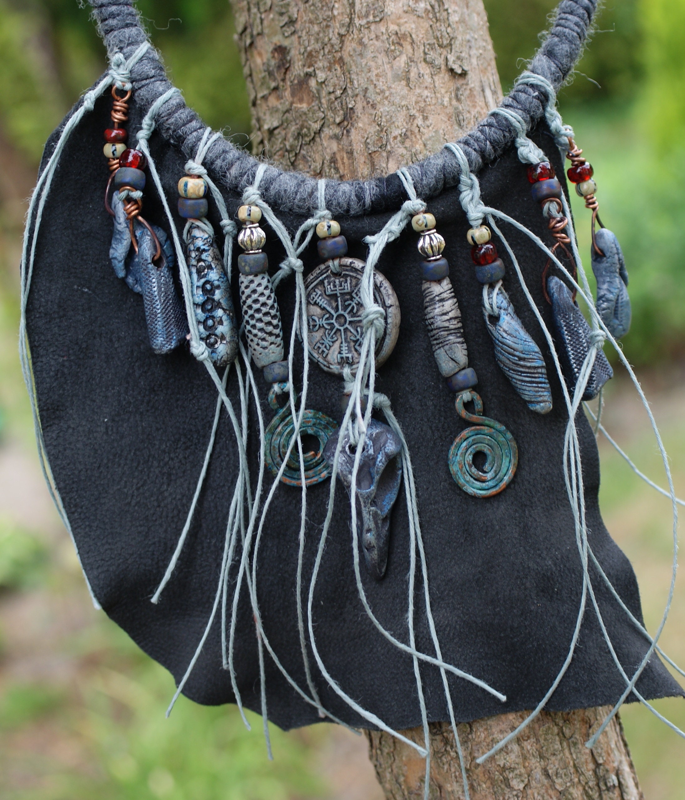 Artisan Shamanic Bead Necklace. Rustic Organic Necklace. Witchy Pagan ...