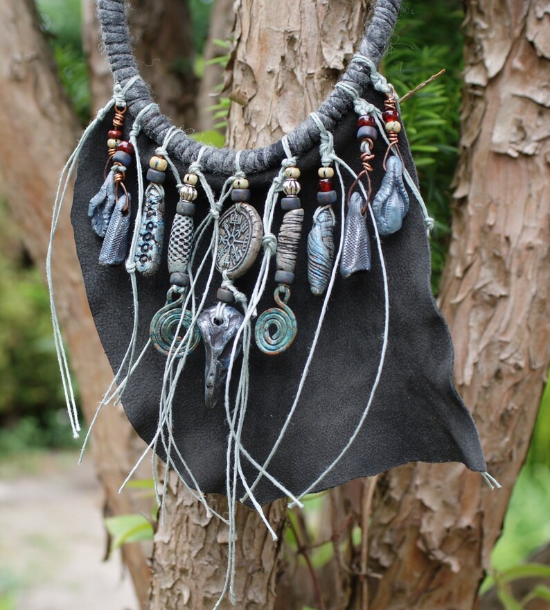 Artisan Shamanic Bead Necklace. Rustic Organic Necklace. Witchy Pagan ...