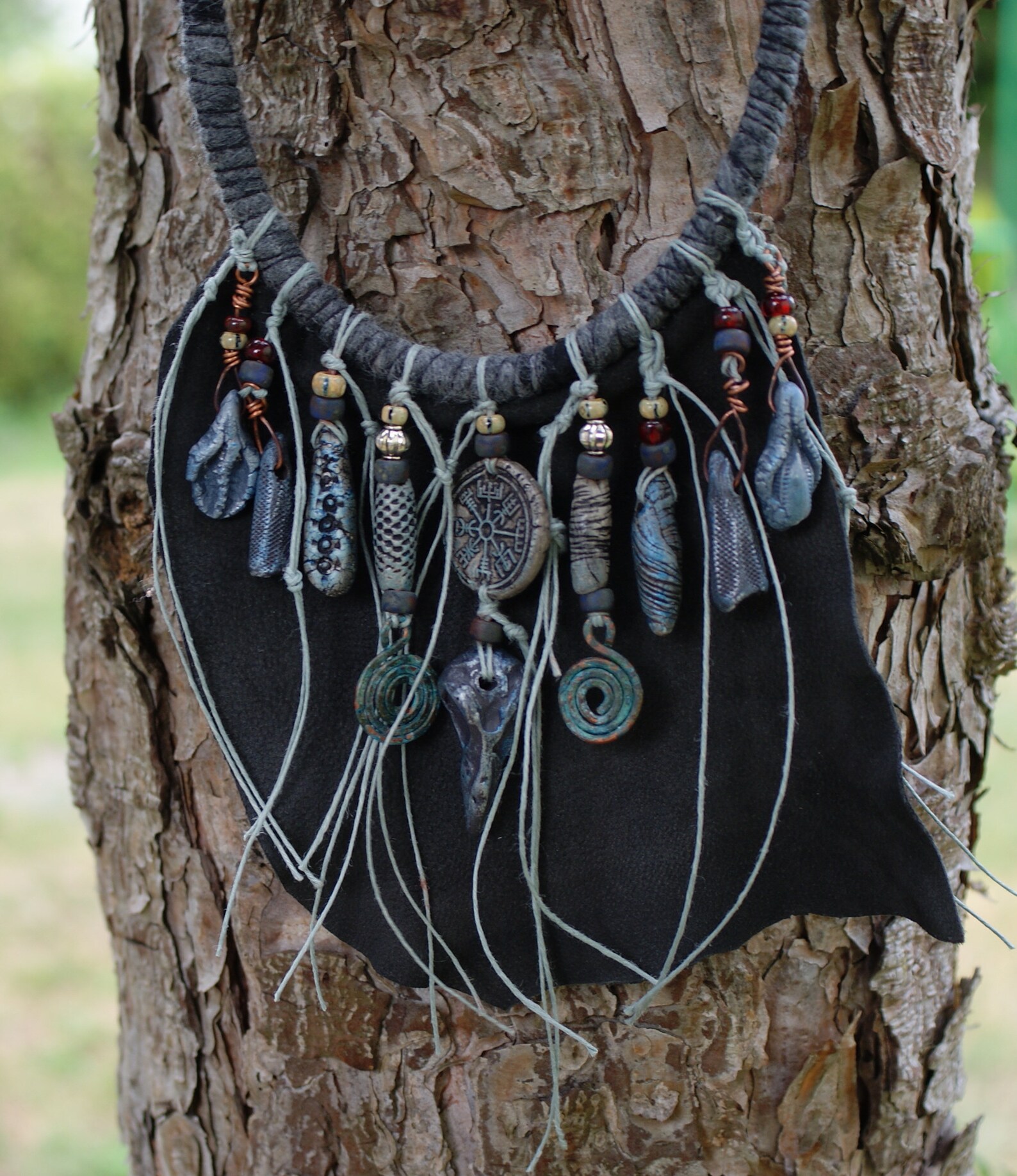 Artisan Shamanic Bead Necklace. Rustic Organic Necklace. Witchy Pagan ...