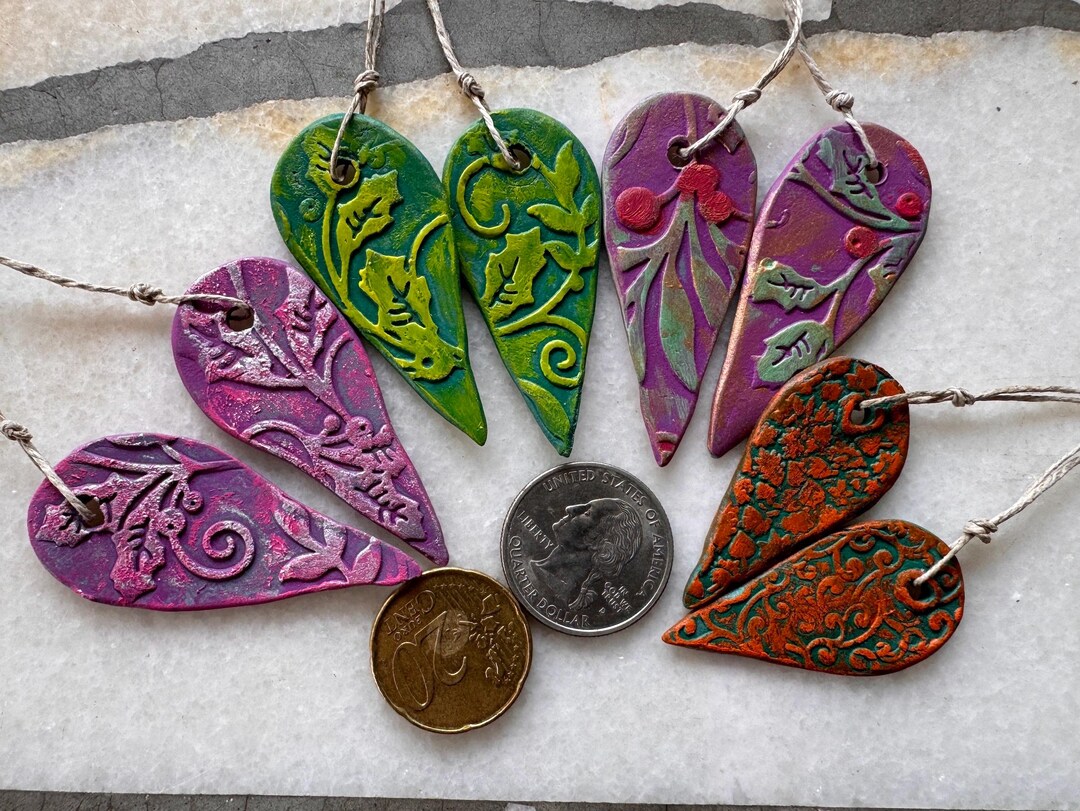 Pair of Long Artisan Ceramic Spikes. Earthenware Magic Spikes. Earring ...