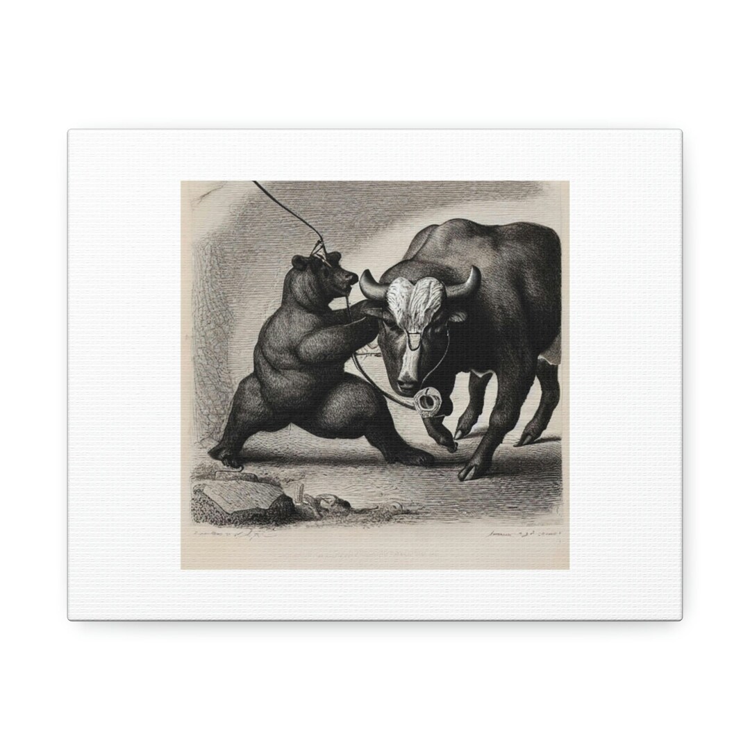 Bear Pulling A Bull by Its Nose Digital Art 'designed by - Etsy