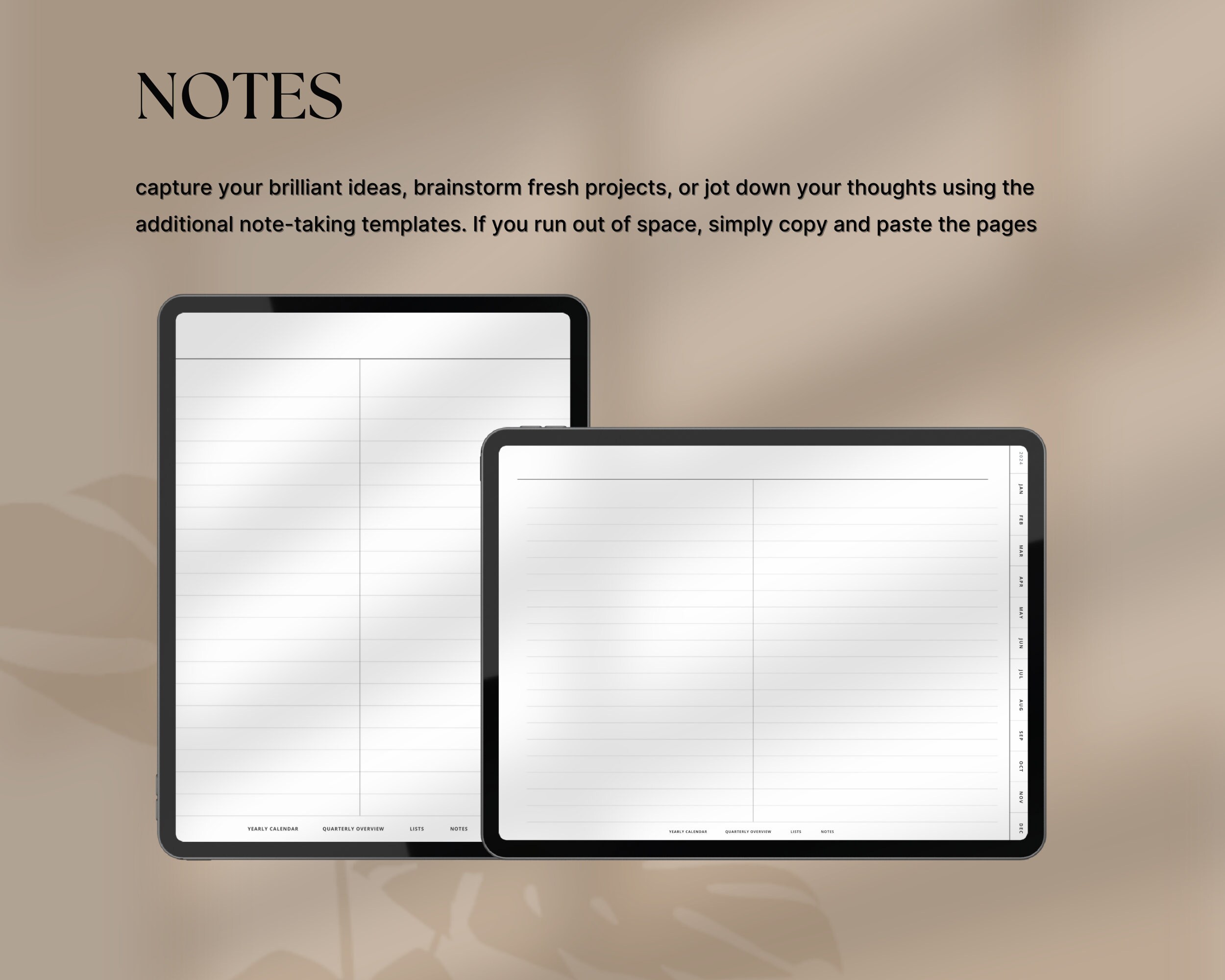 Elegant 2024 Monthly Calendar Set Digital Year Planner Digital Planner ...