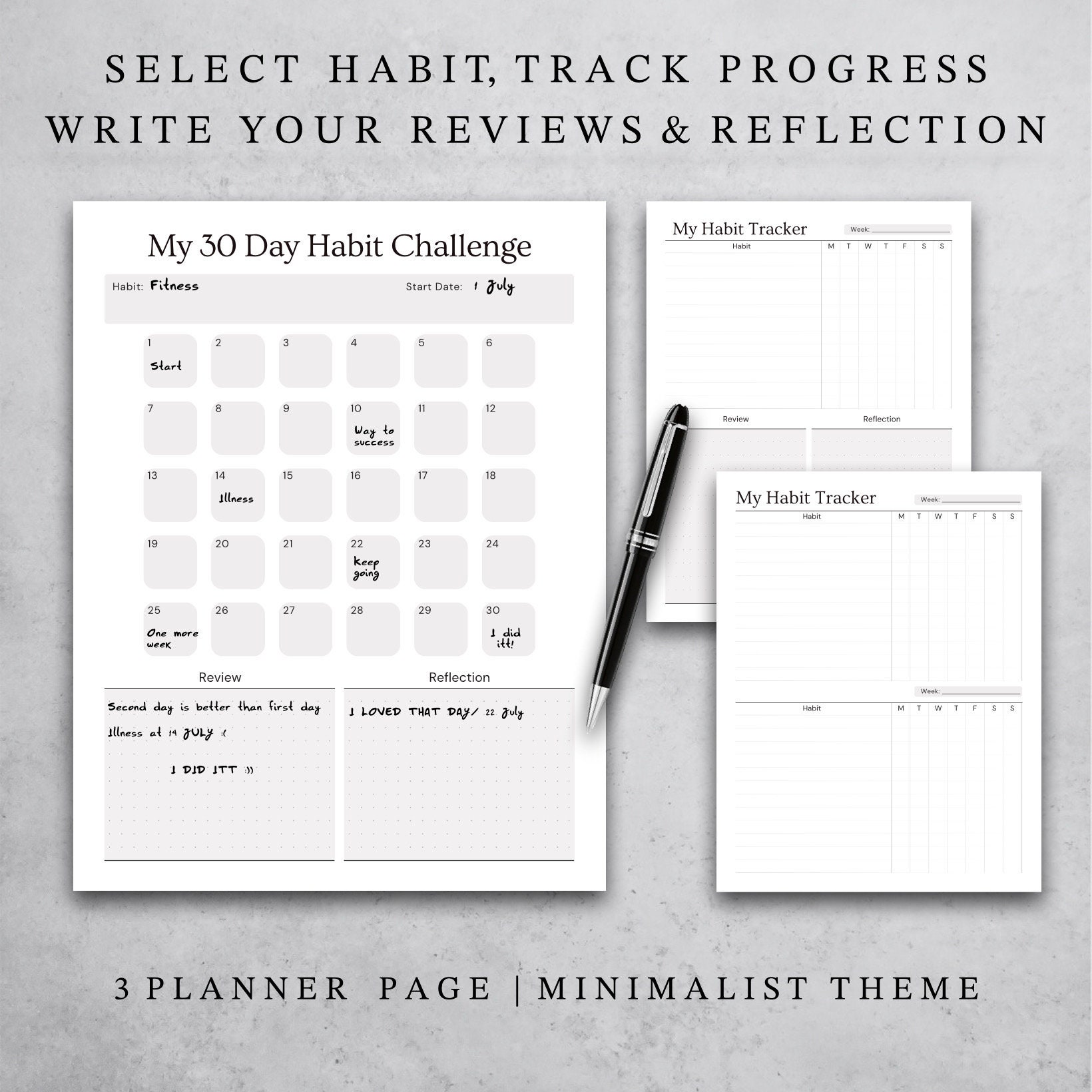 Minimalist Habit Tracker 2023 Digital Habit Tracker Undated Digital ...
