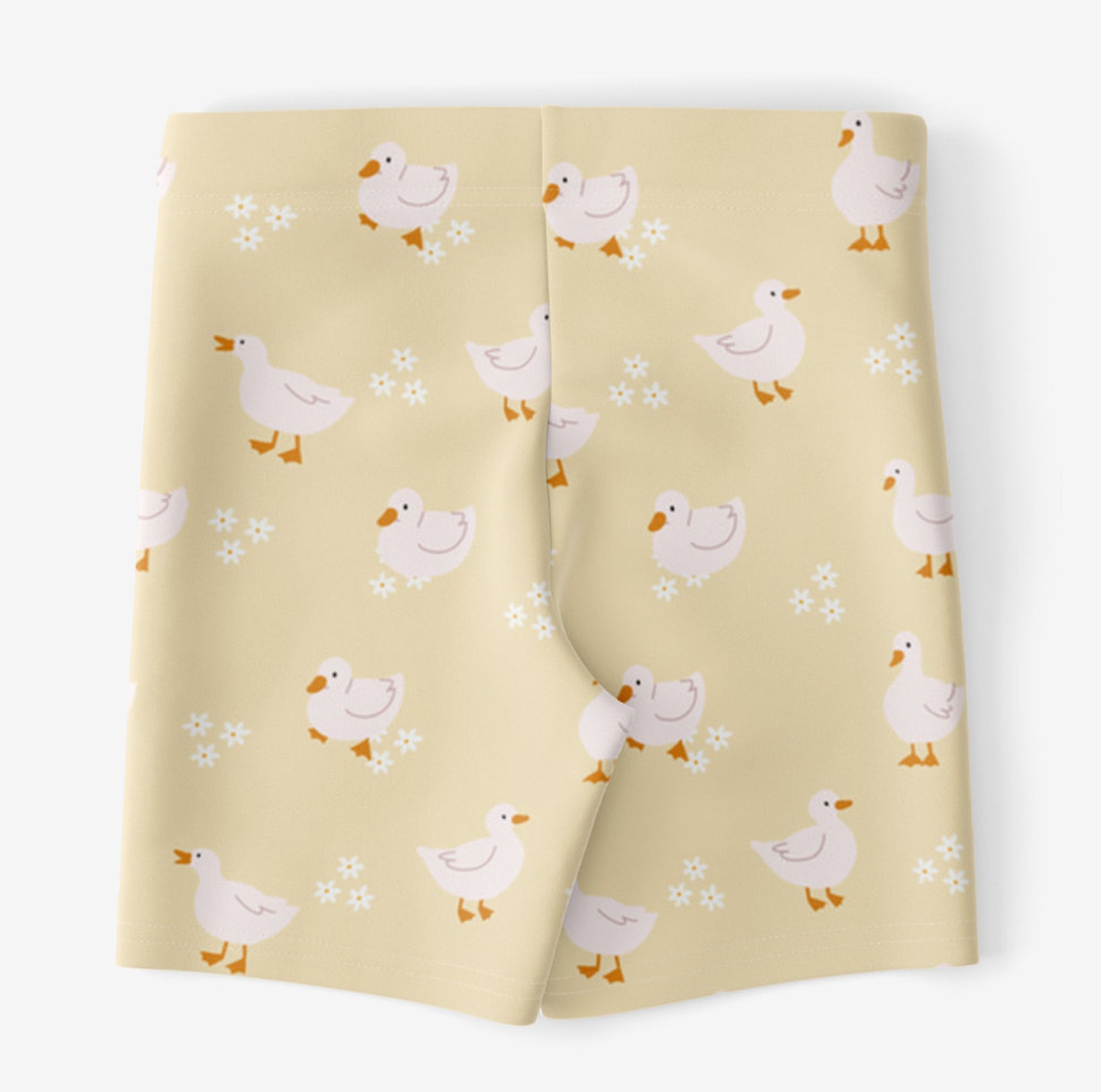 Floral Duck Age Regression Cycle Shorts Agere Yellow Ducky Flower ...