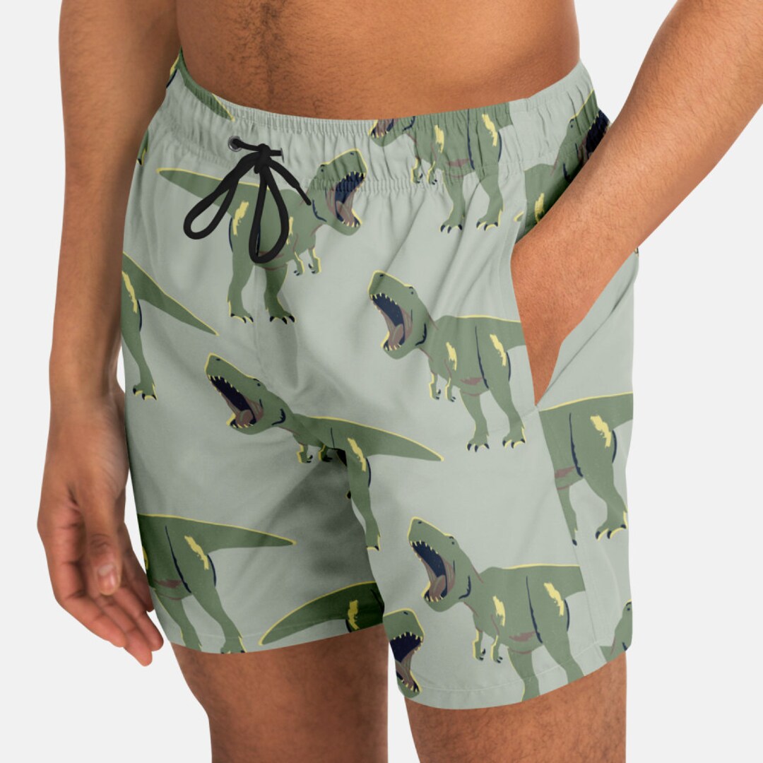 T-rex Age Regression Swim Trunks Men's Littlespace Dinosaur Swimwear ...