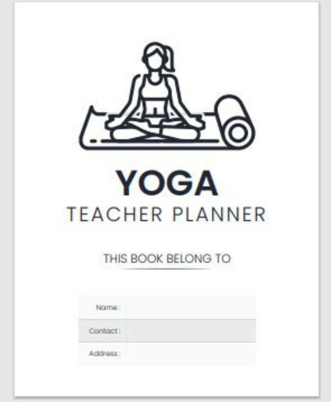 Customizable Yoga Teacher Class Planner 121 Pages Weekly Class ...