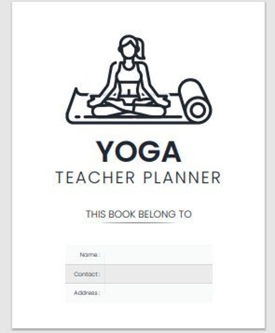 Customizable Yoga Teacher Class Planner 121 Pages Weekly Class ...