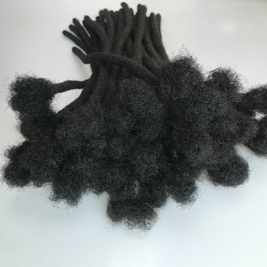 100% Human Hair Dreadlock Extensions 16inch 10 Strands Handmade Natural ...