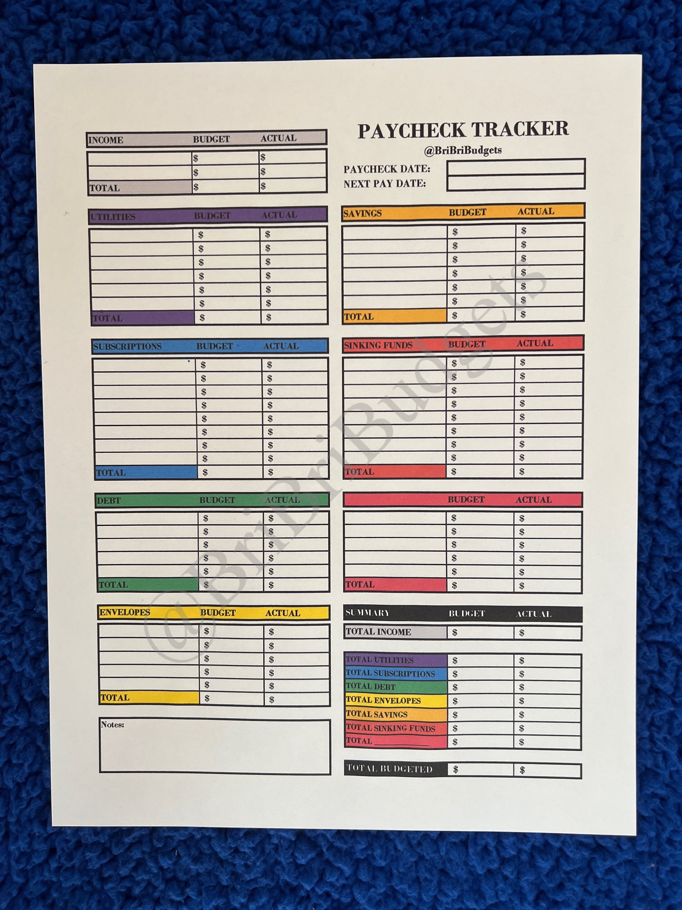 Budget by Paycheck Tracker (PRINTABLE) - Etsy