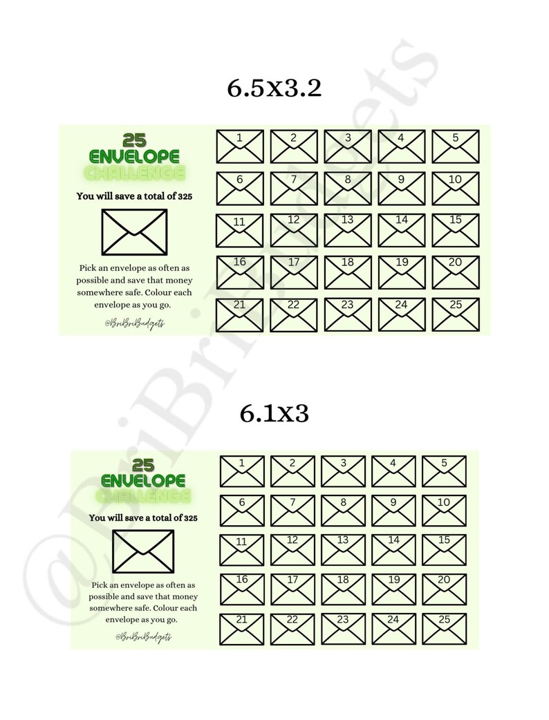 25 Envelope Challenge (PRINTABLE) - Etsy