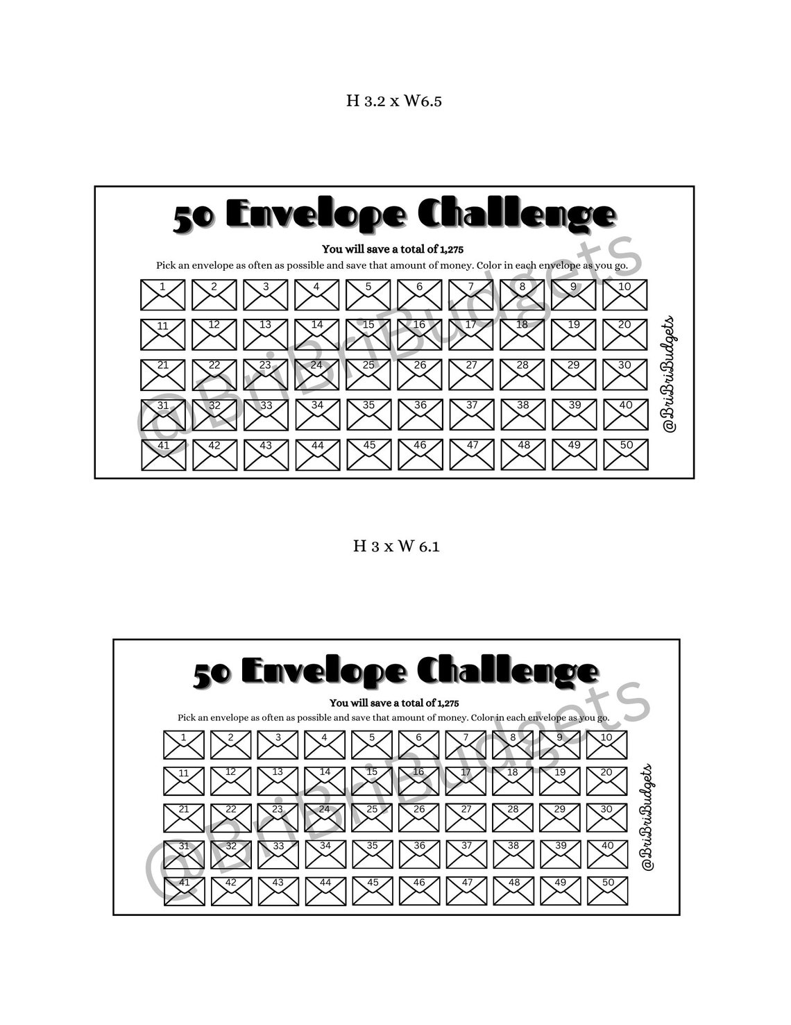 50 Envelope Savings Challenge (PRINTABLE) - Etsy UK