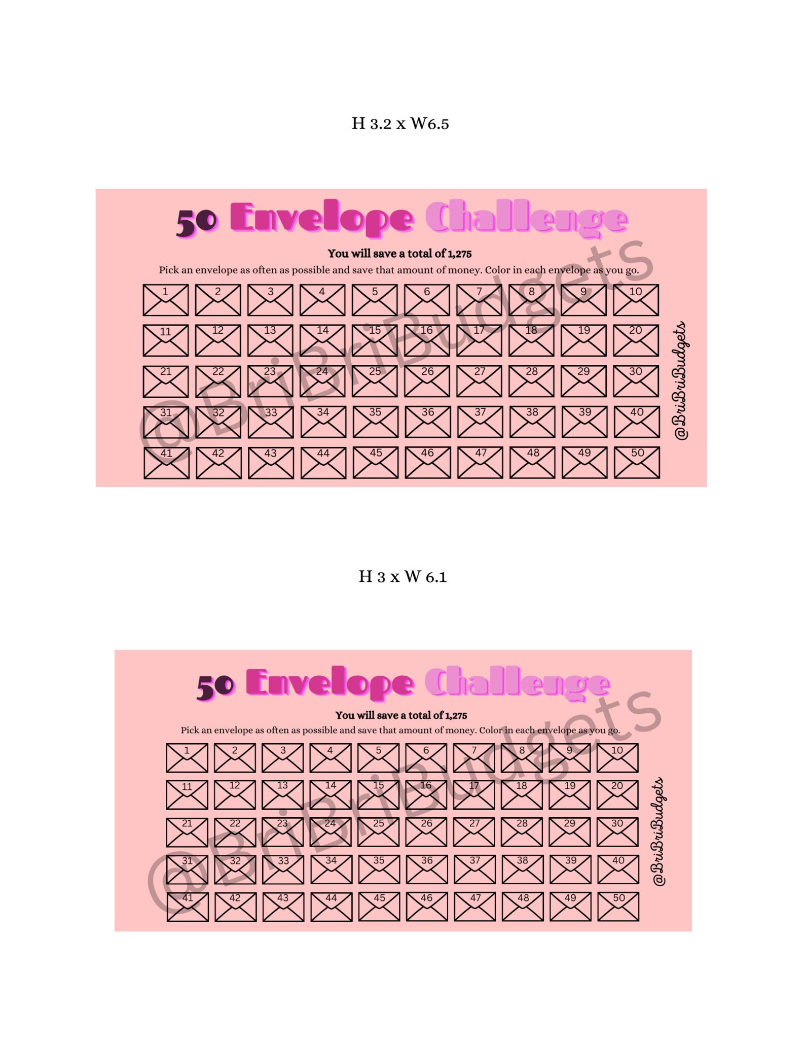 50 Envelope Savings Challenge (PRINTABLE) - Etsy UK