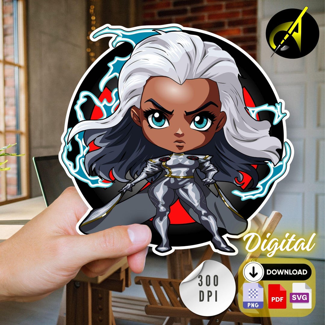 Chibi Xmen Storm Digital Instant Download Clipart Marvel Superhero SVG ...