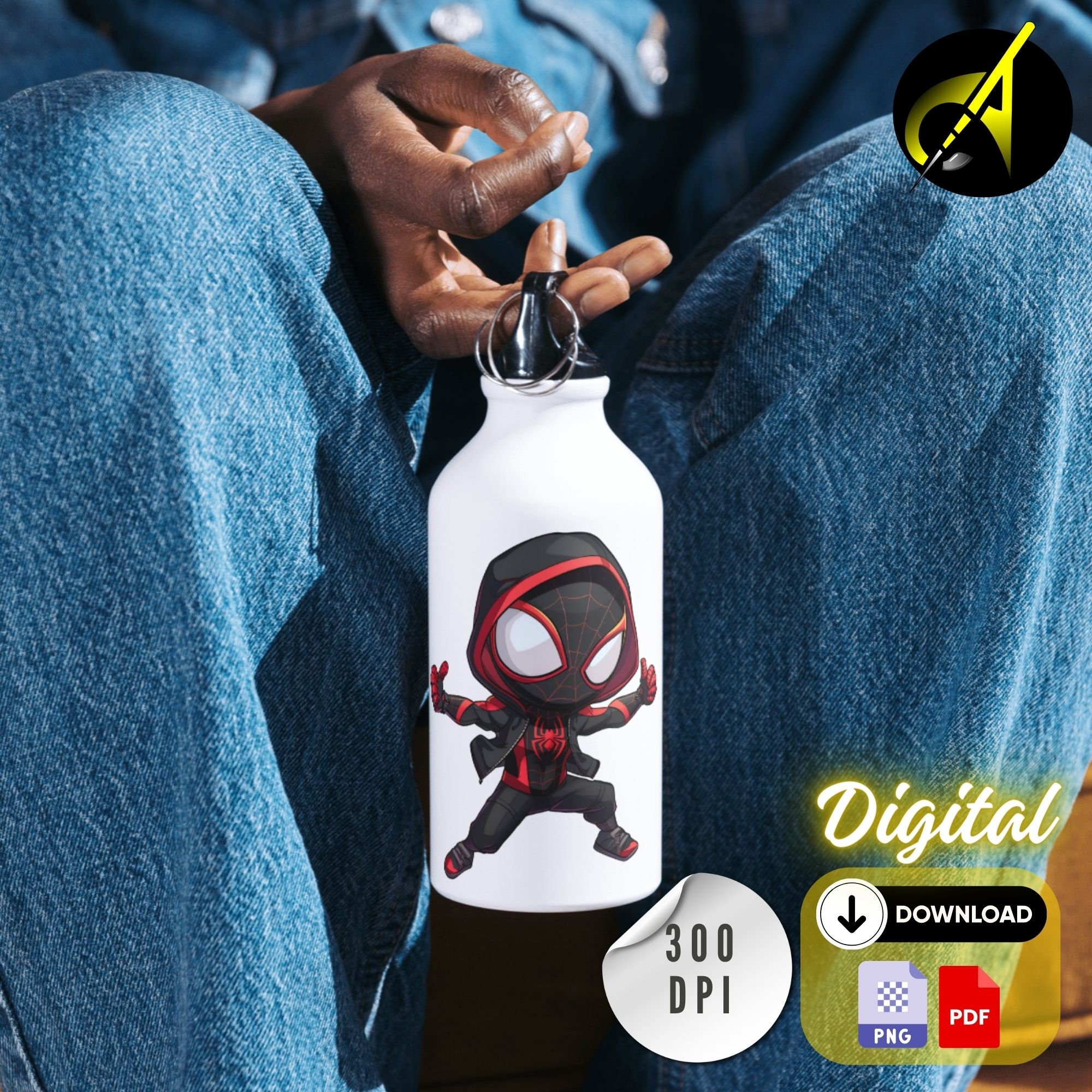 Chibi Spiderverse Digital Clipart Bundle Spiderman Peter Tobey Andrew ...