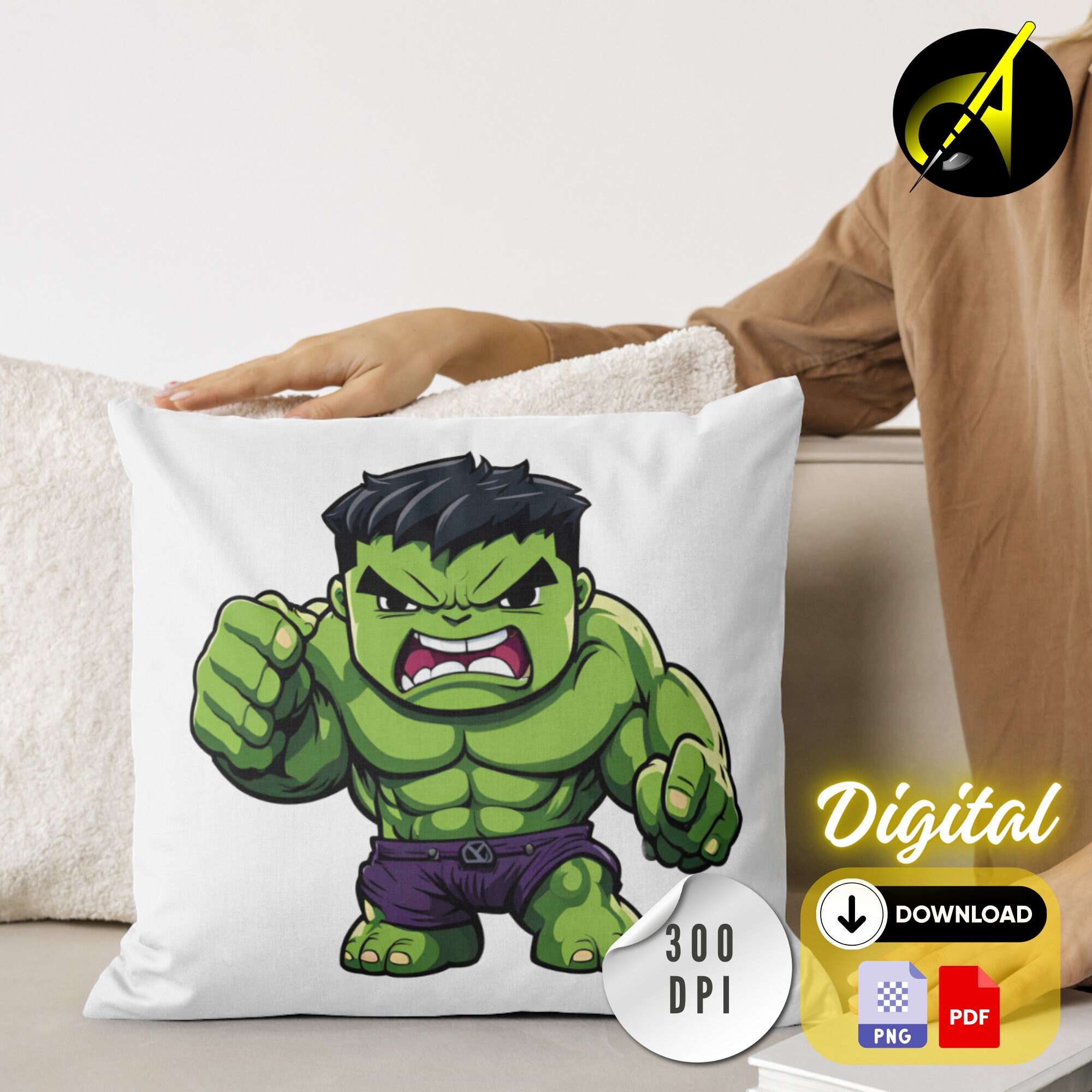 Chibi Hulk Clipart Digital Download Hulk Superhero Character Art for ...