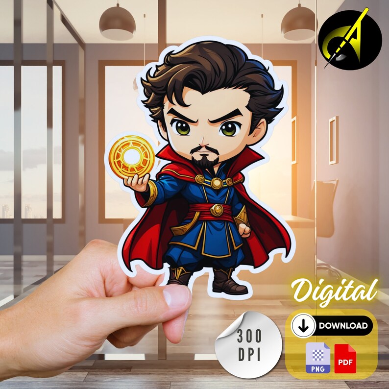 Chibi Dr. Strange Sticker Clipart Avengers Inspired Illustration ...