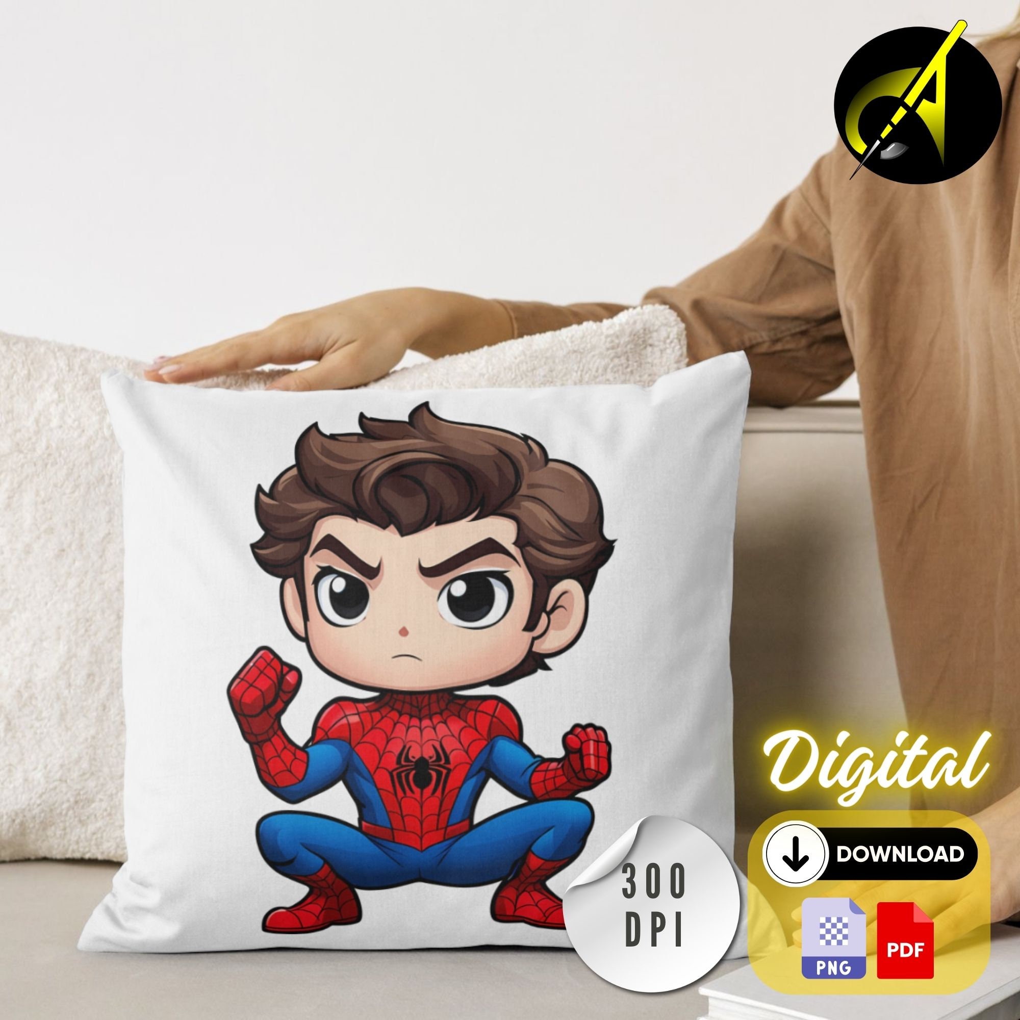 Chibi Spiderverse Digital Clipart Bundle Spiderman Peter Tobey Andrew ...