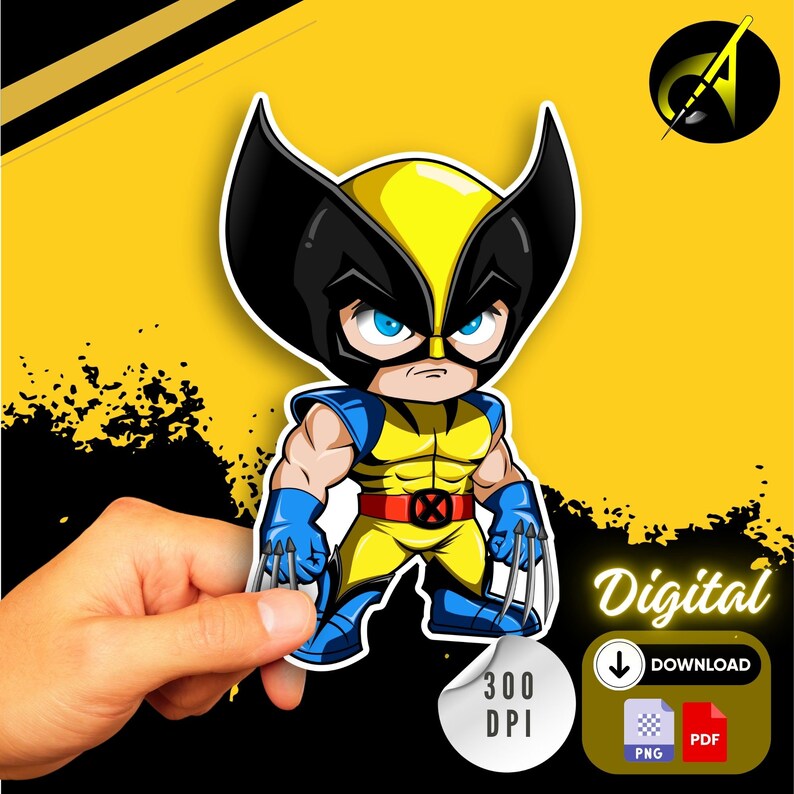 Chibi Deadpool & Wolverine Digital Clipart, Dead-pool Wolverine ...