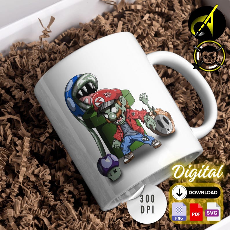 Zombie Mario Clipart, Super Mario Zombie SVG, Halloween Mario Design ...