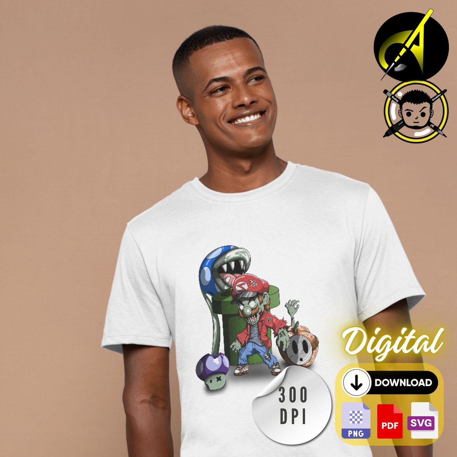 Zombie Mario Clipart, Super Mario Zombie SVG, Halloween Mario Design ...