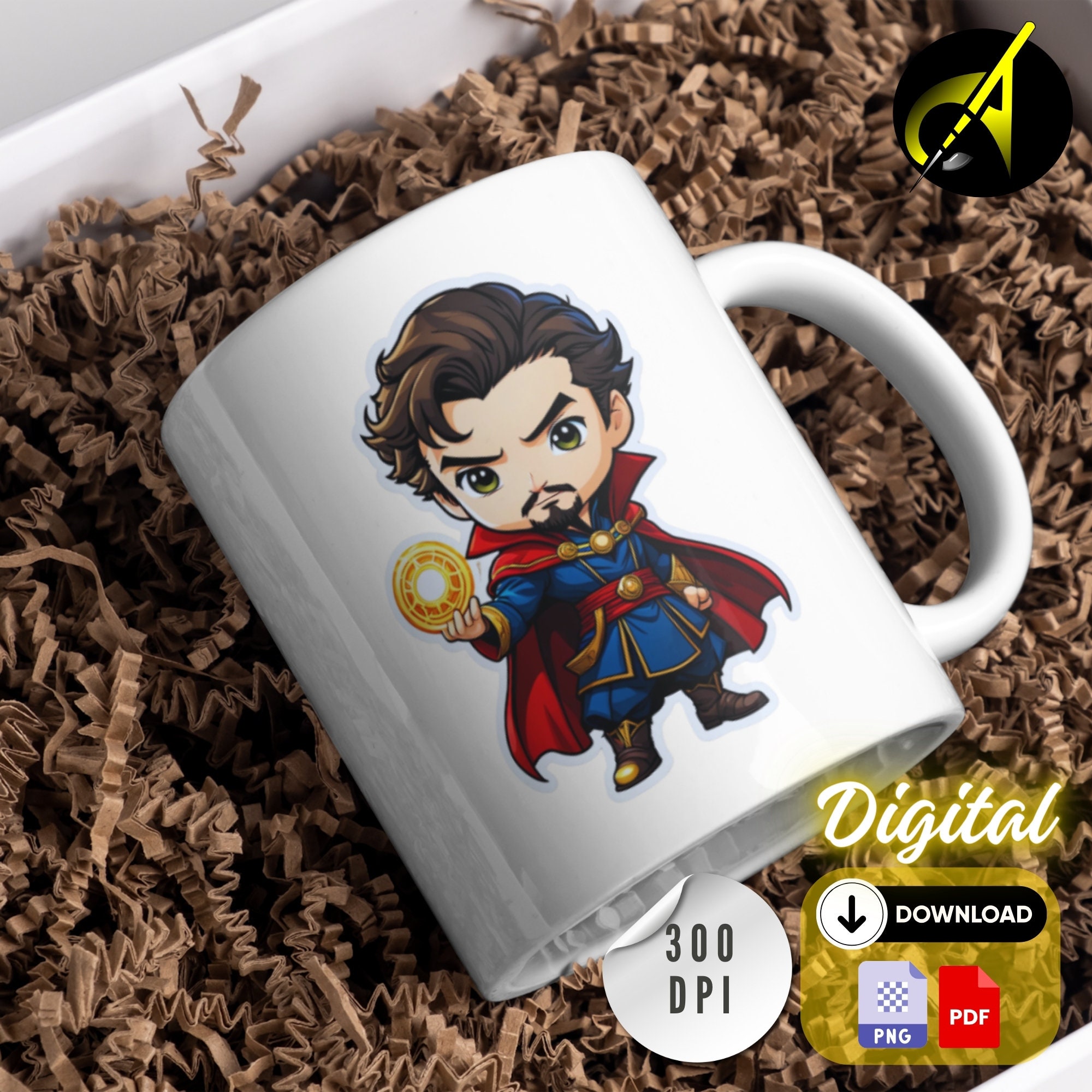 Chibi Dr. Strange Sticker Clipart: Avengers Inspired Art (digital ...