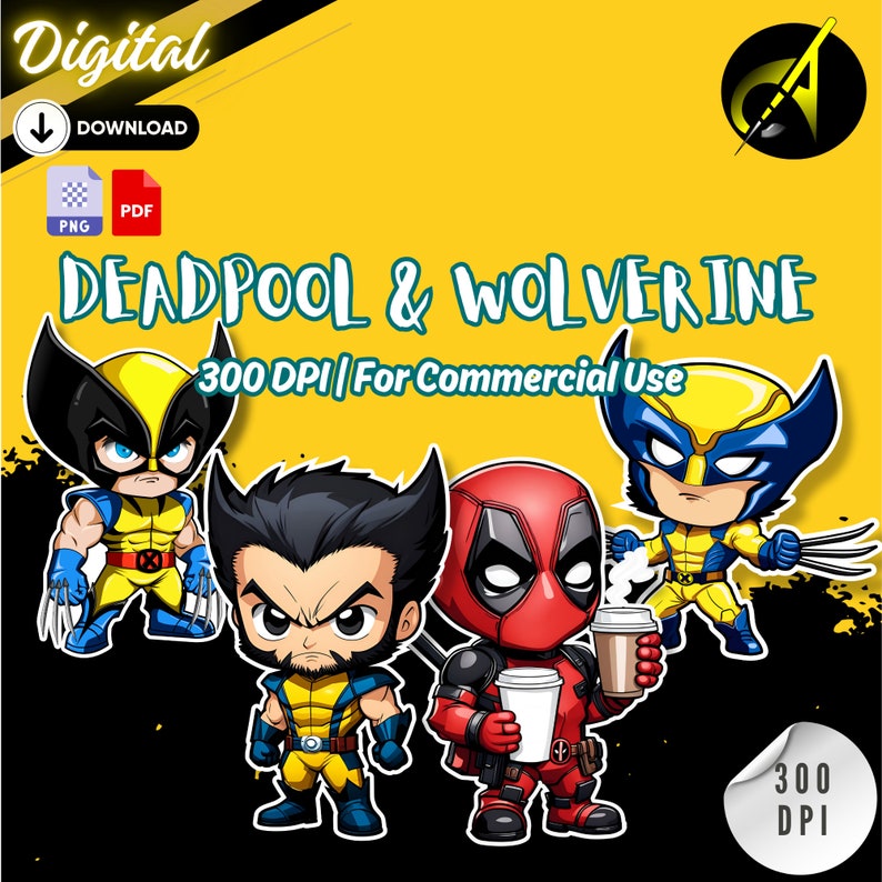 Chibi Superhero Clipart Mega Bundle: Avengers, Spiderverse (PNG, PDF ...