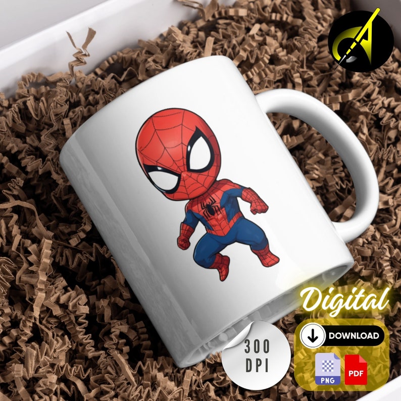 Chibi Spiderverse Digital Clipart Bundle Spiderman Peter Tobey Andrew ...