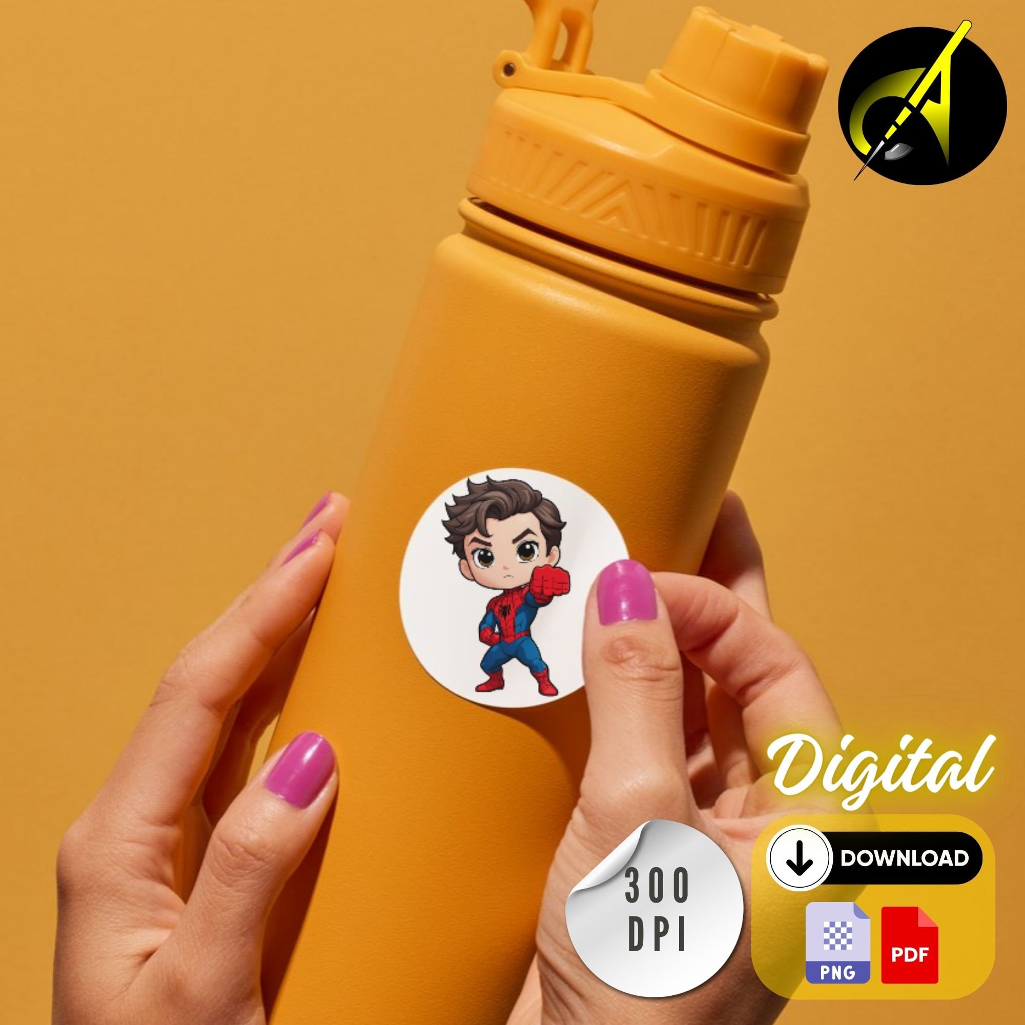 Chibi Spiderverse Digital Clipart Bundle Spiderman Peter Tobey Andrew ...