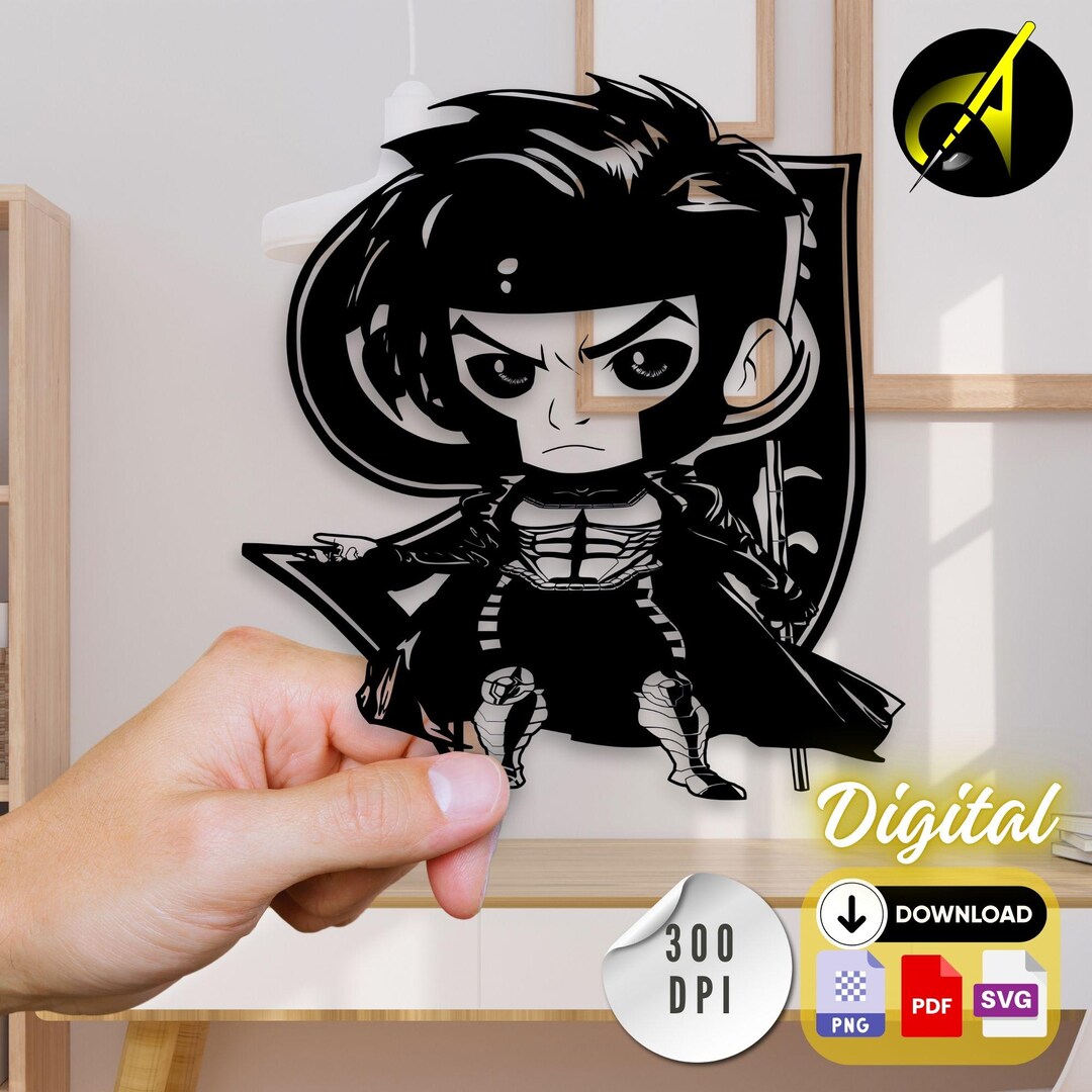 Chibi Xmen Gambit Digital Instant Download Black and White Clipart ...