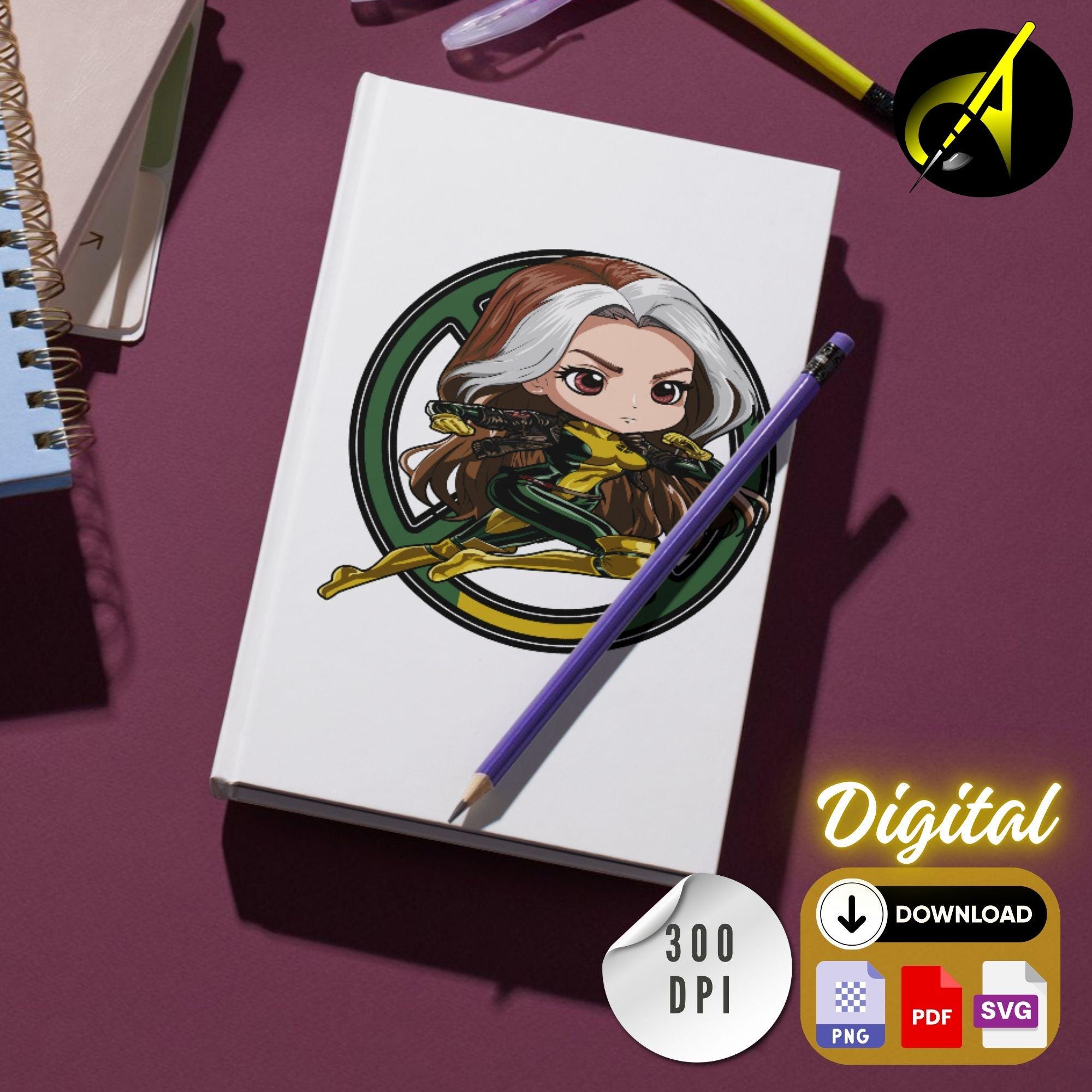 Chibi Xmen Rogue Digital Instant Download Clipart Marvel Superhero SVG ...