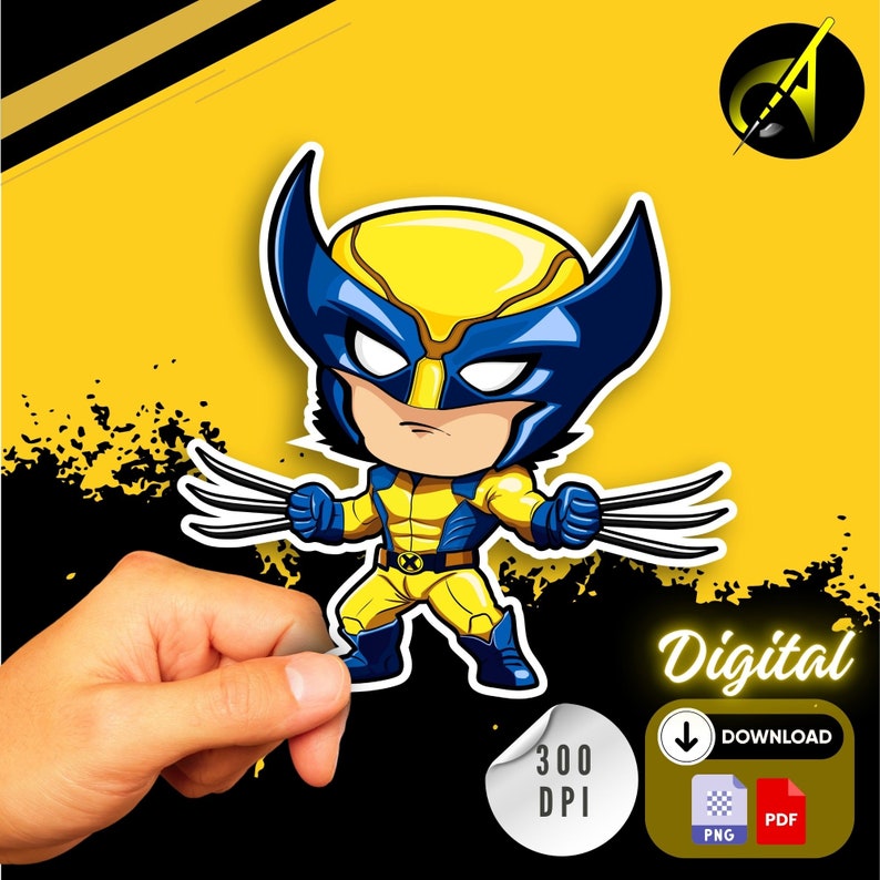 Chibi Deadpool & Wolverine Digital Clipart, Dead-pool Wolverine ...