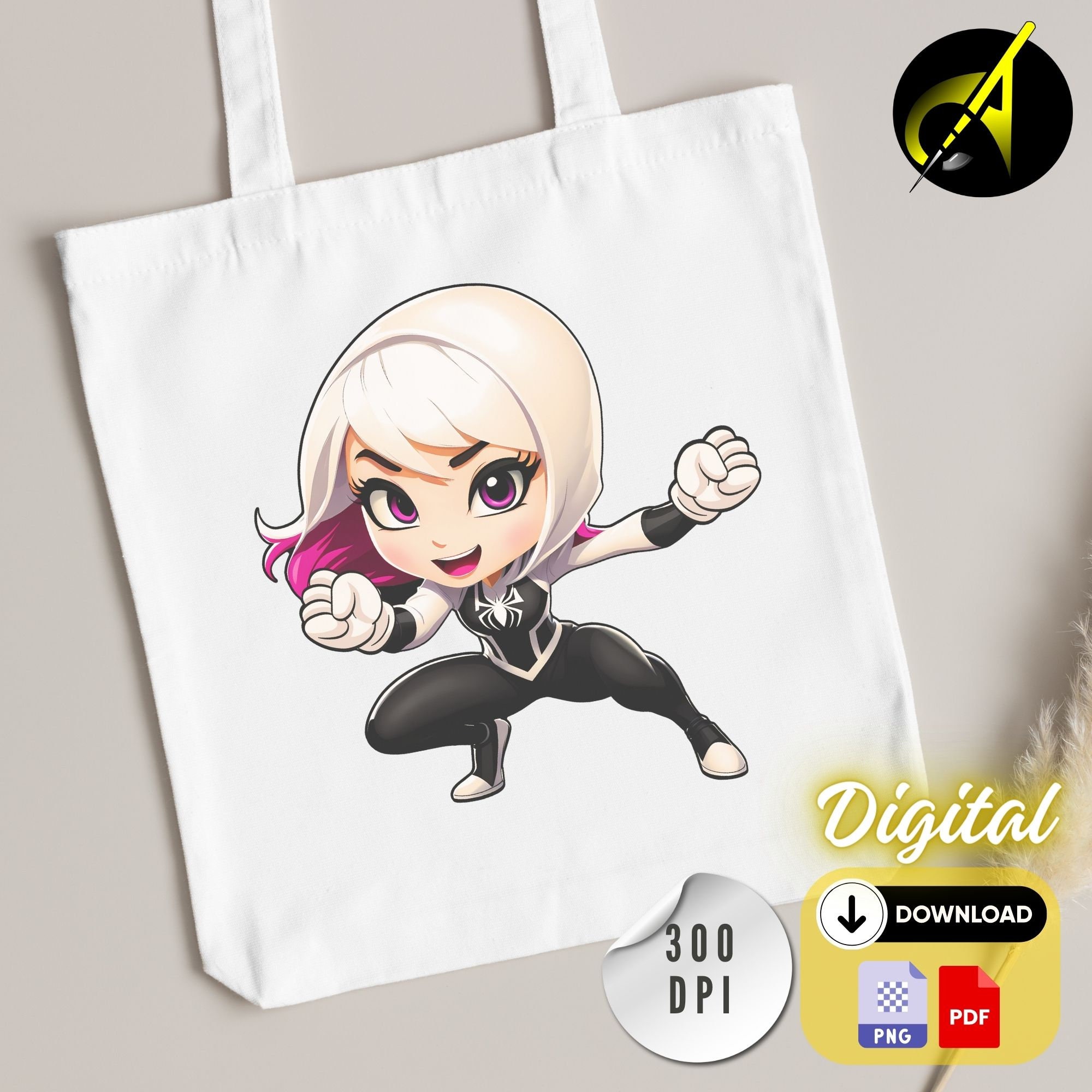 Chibi Spiderverse Digital Clipart Bundle Spiderman Peter Tobey Andrew ...