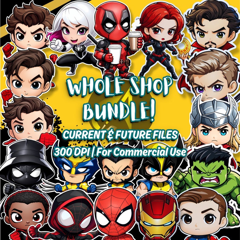 Whole Shop Mega Bundle Chibi Clipart Entire Store Png Bundle Whole Sale ...
