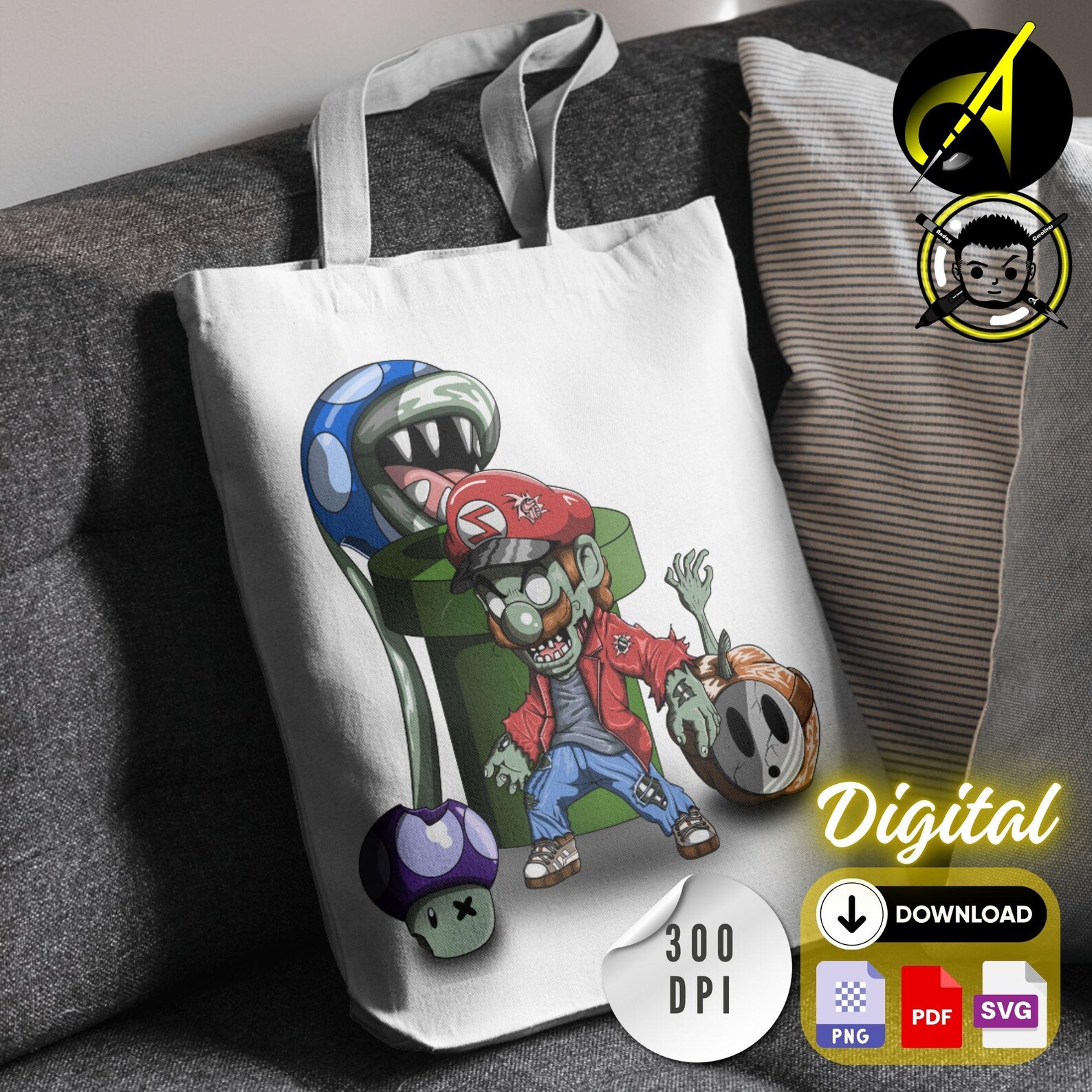 Zombie Mario Clipart, Super Mario Zombie SVG, Halloween Mario Design ...