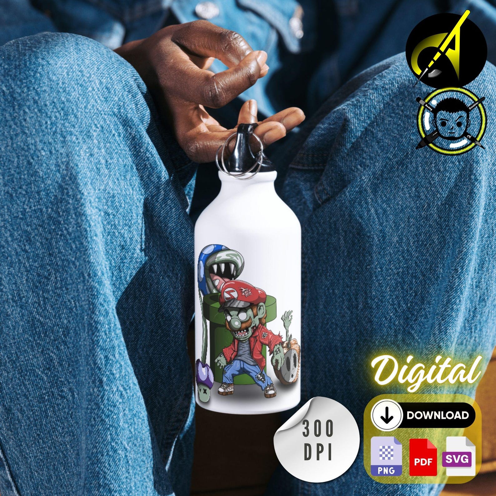 Zombie Mario Clipart, Super Mario Zombie SVG, Halloween Mario Design ...