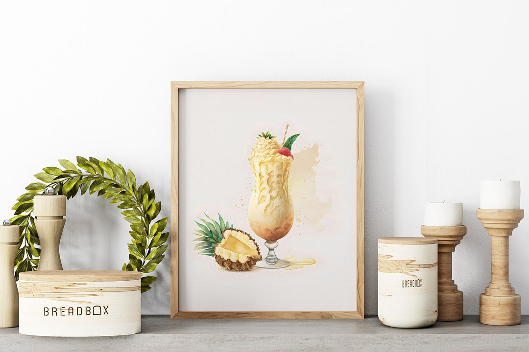 Pina Colada Printable Wall Art, Cocktail Digital Print, Digital ...