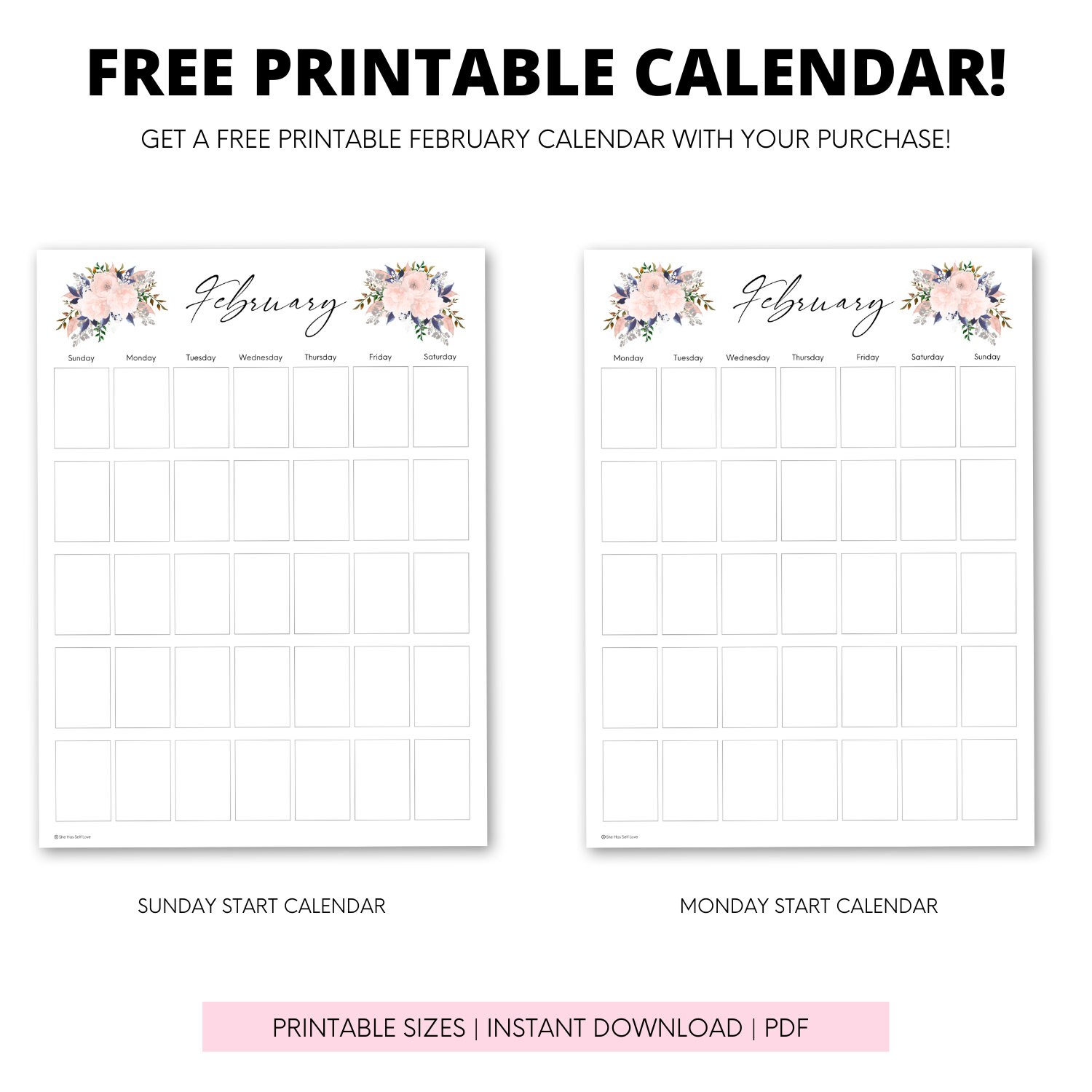 2024 Printable February Calendar February Monthly Planner US Letter ...