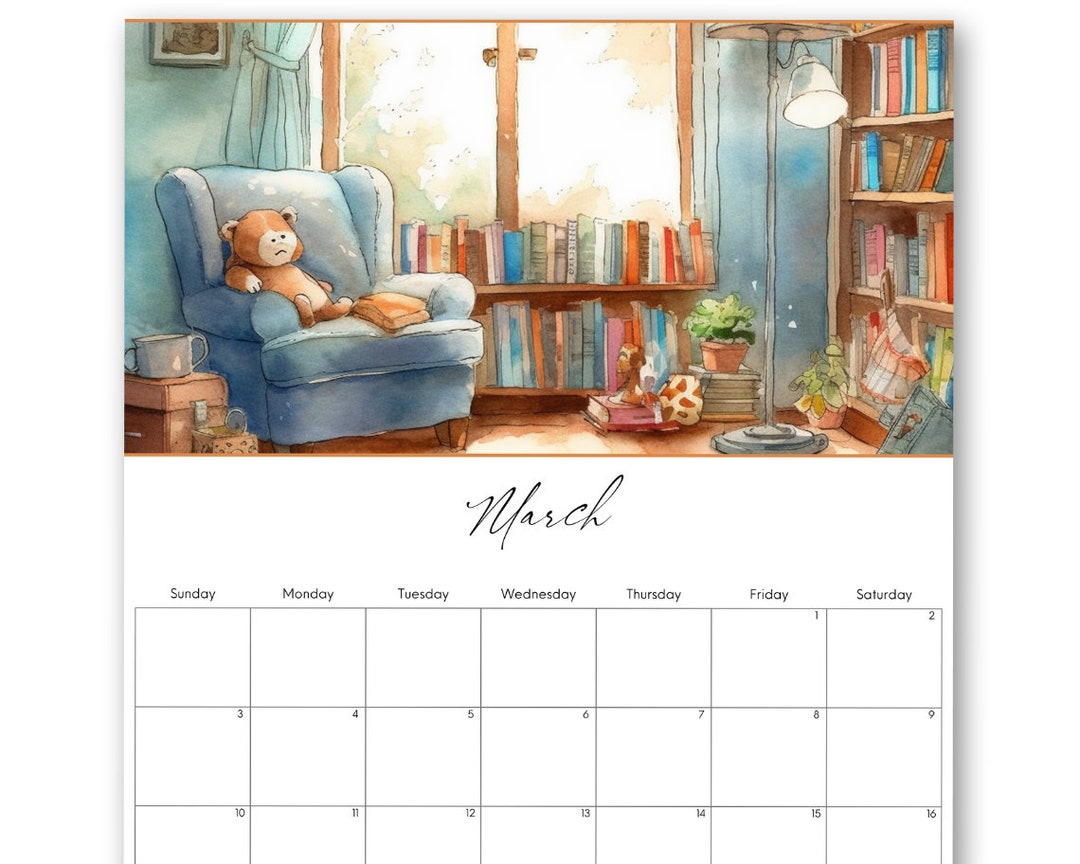 Dated Printable March 2024 Calendar Template Downloadable Digital March ...