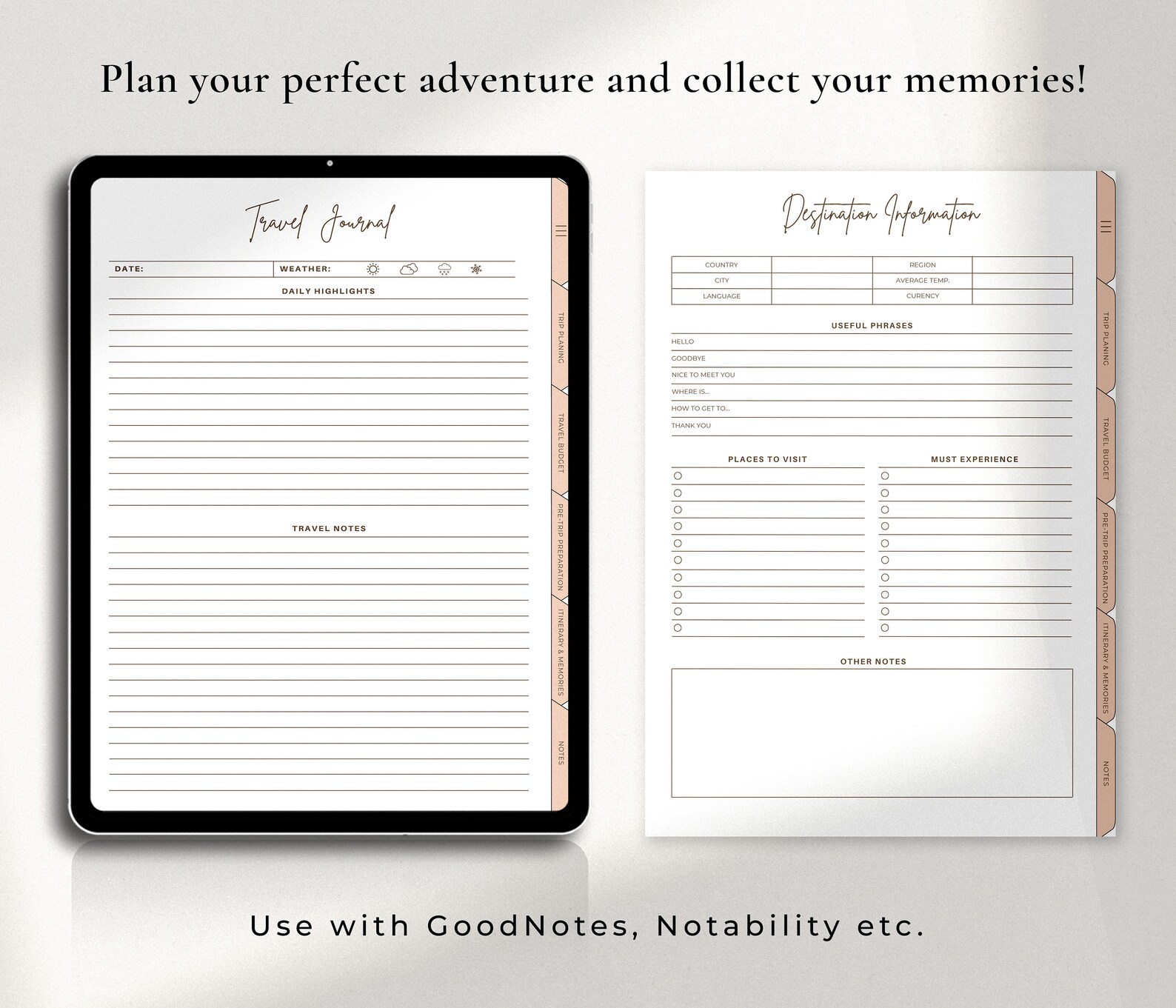 Digital Travel Journal | Travel Planner | Trip Planner, Vacation ...