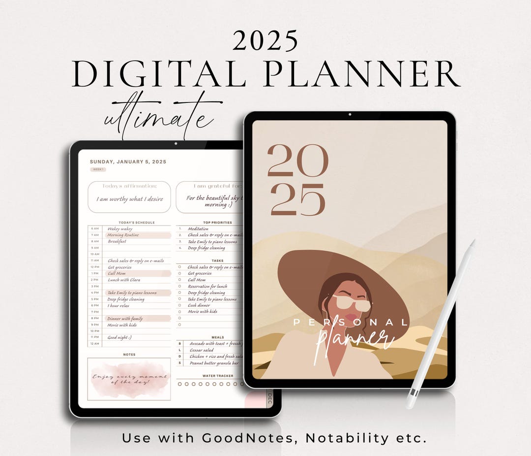 2025 Digital Planner iPad Planner Daily, Weekly & Monthly Planner 2025 ...