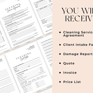 Cleaning Services BUNDLE, 6 Editable Cleaning Business Forms, Agreement Contract, Client Intake ...