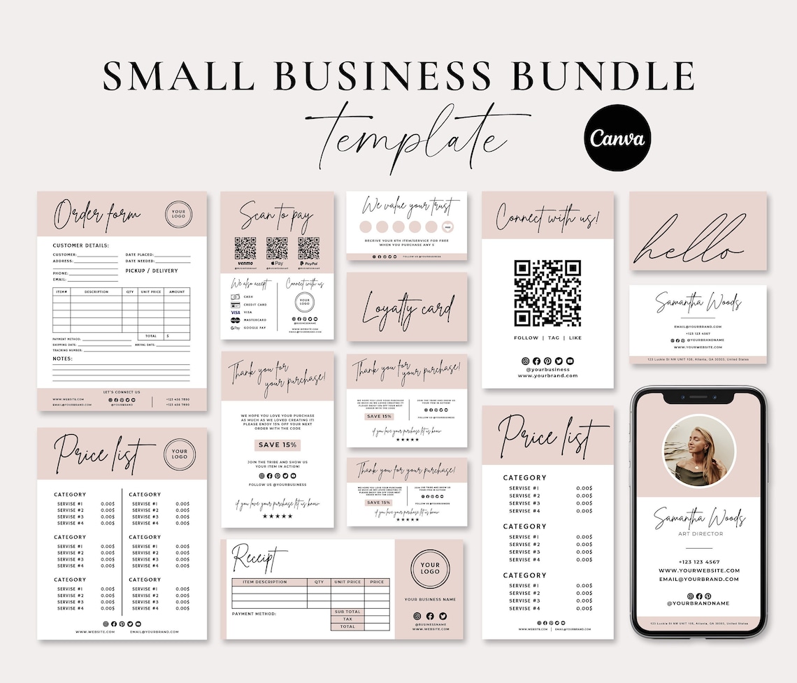 Small Business Branding Bundle, Invoice Template, Order Form, Price ...