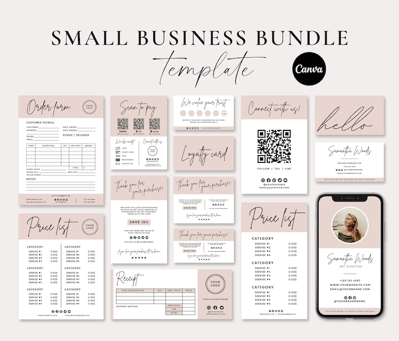 Small Business Branding Bundle, Invoice Template, Order Form, Price ...