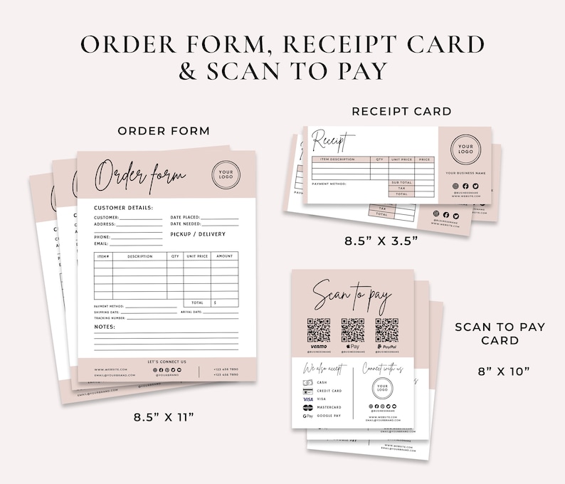 Small Business Branding Kit Bundle, Invoice Template, Order Form, Price ...