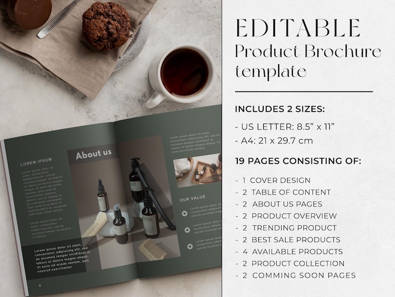 Product Catalogue Template, Wholesale Line Sheet Template, Skincare ...