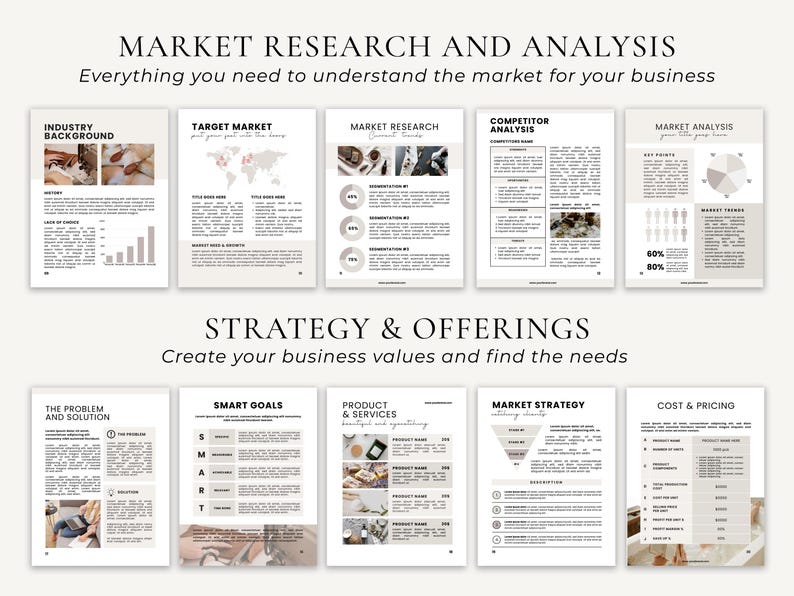 Business Plan Template, Business Planner Printable, Editable Canva ...